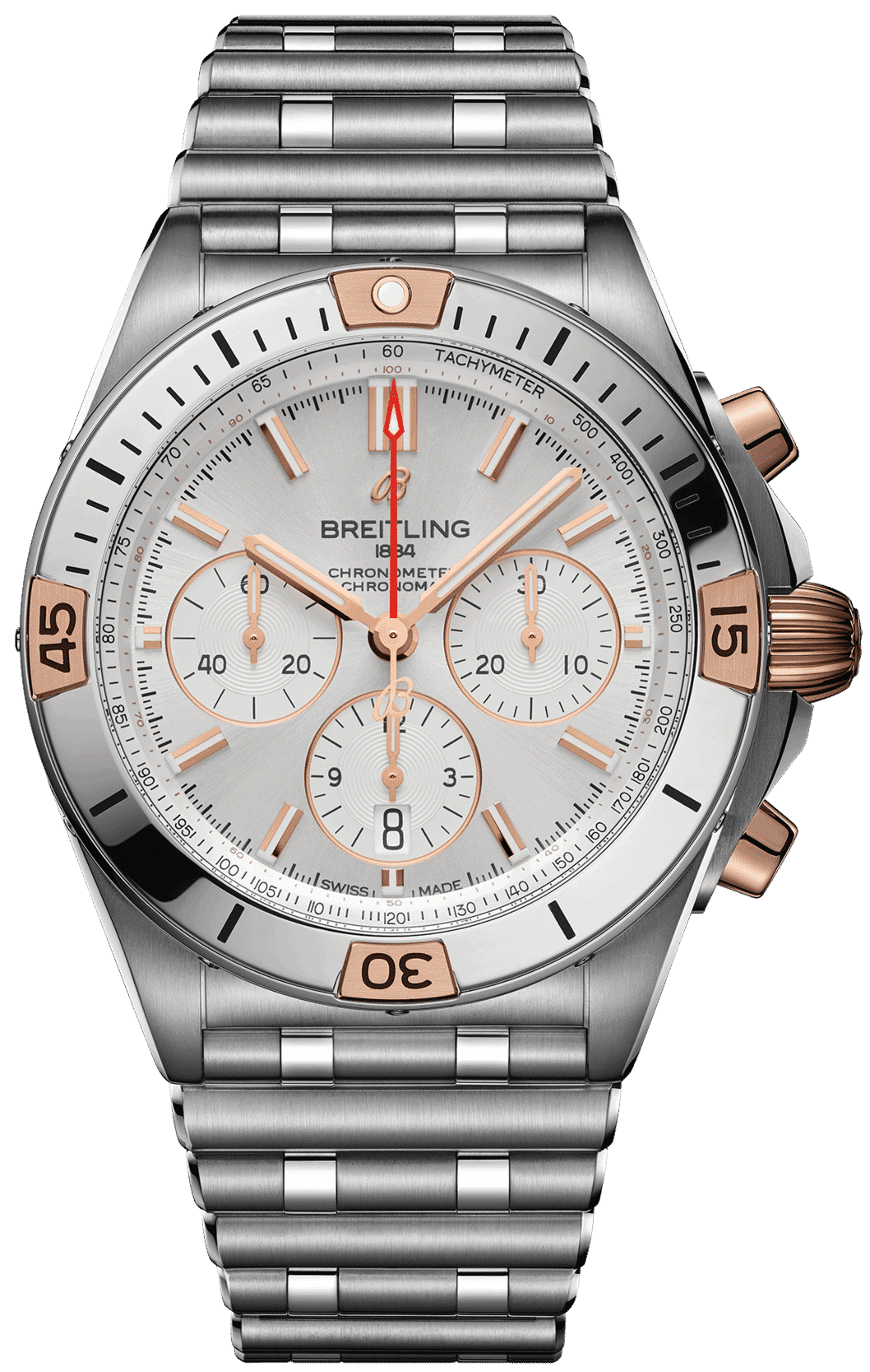 Breitling Chronomat B01 Steel & Red Gold Silver 42mm IB0134101G1A1 | LORO