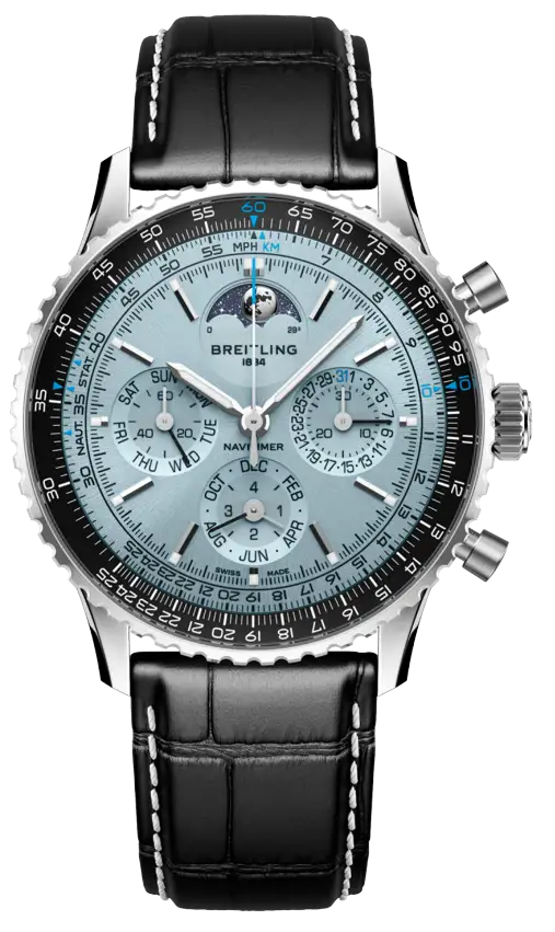 Breitling Navitimer B19 Chronograph Perpetual Calendar Ice Blue 43mm ...